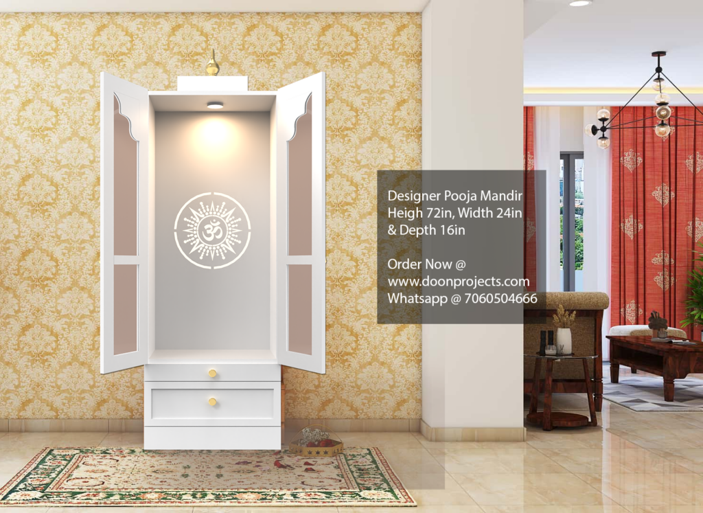 Big Size 180cm Pooja Mandir with Doors – Doon Projects